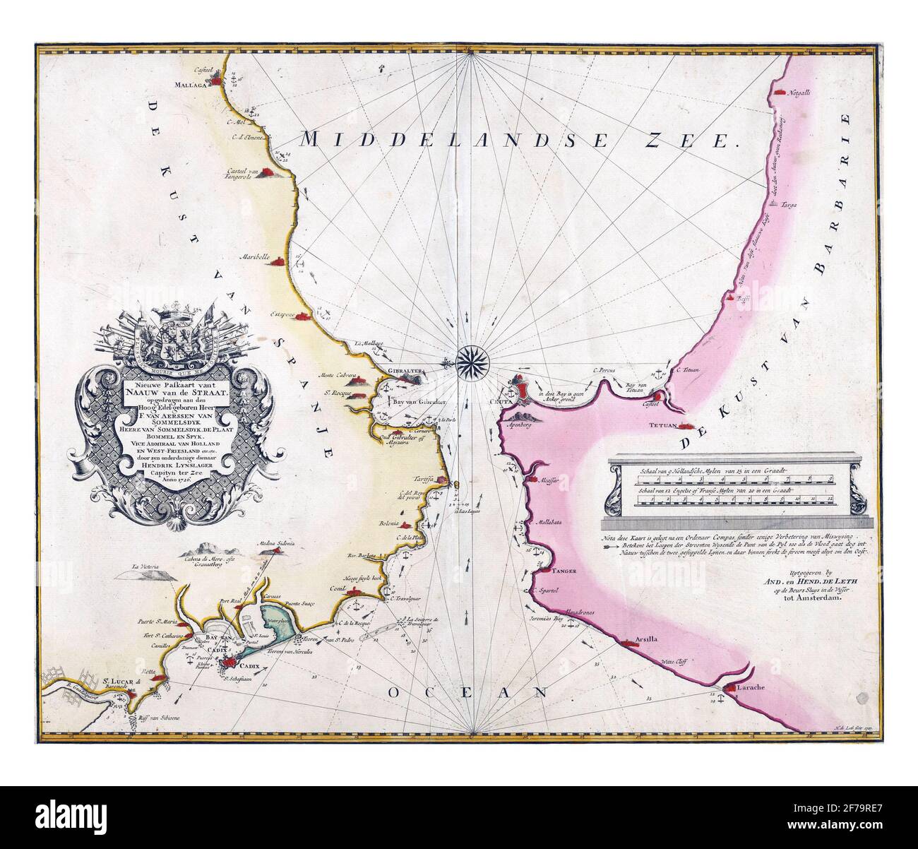 Carte du détroit de gibraltar Banque d'images détourées - Alamy