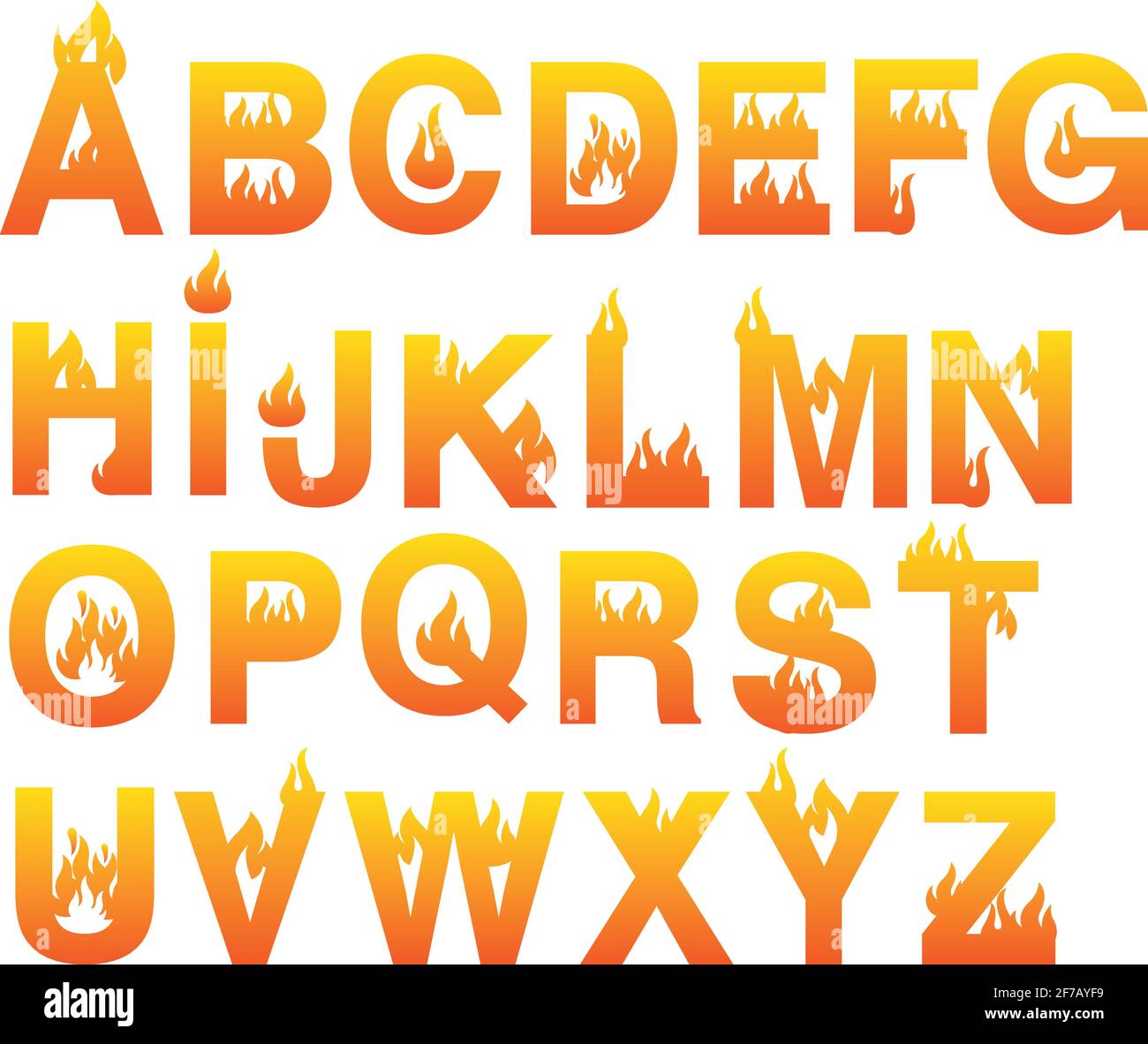 Burning fire fonts Banque d'images détourées - Alamy