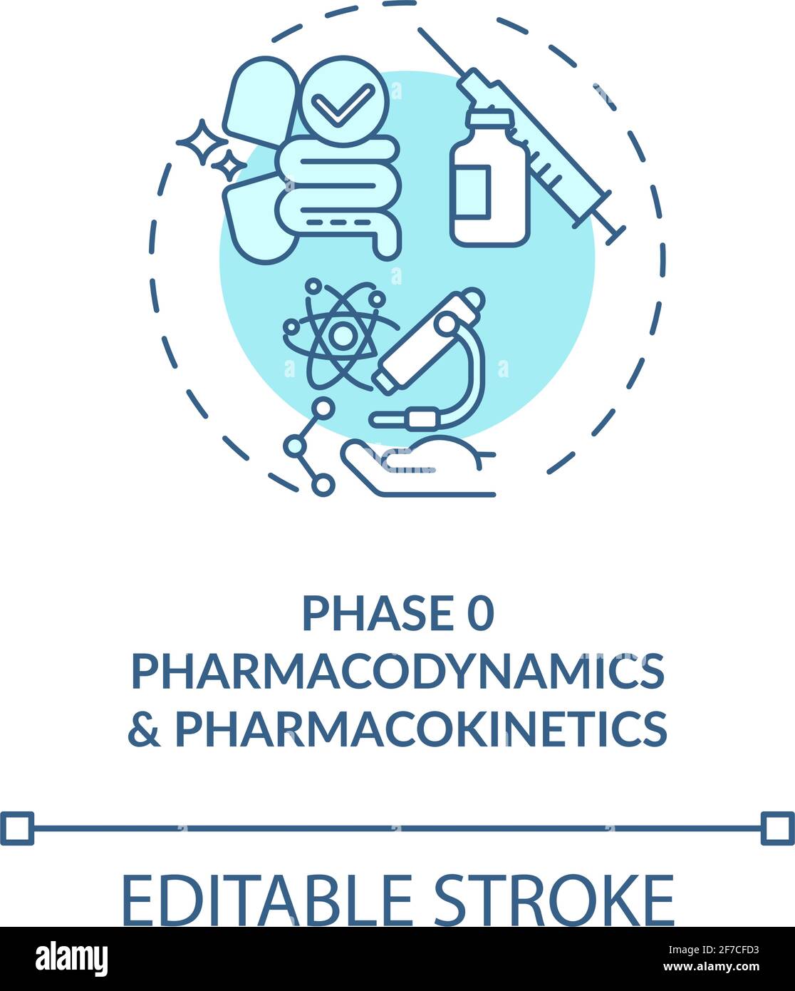 Icône de concept pharmacodynamique et pharmacocinétique Image ...