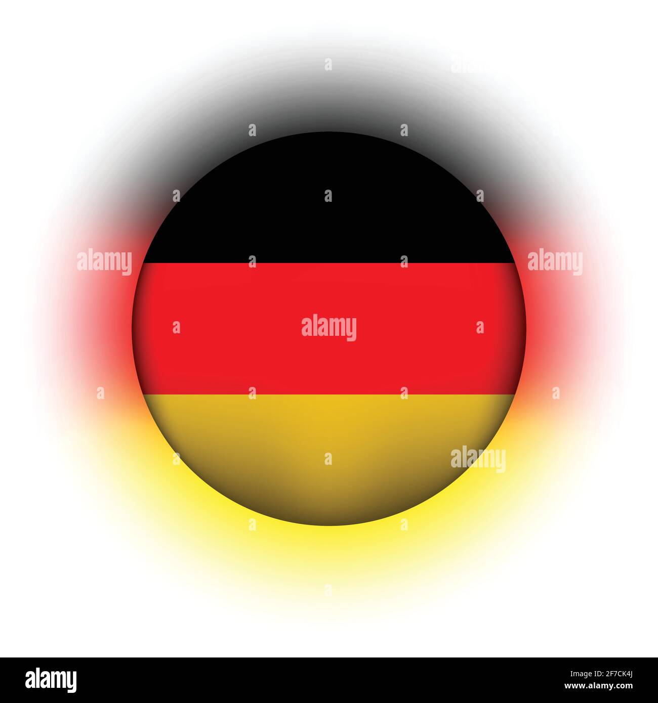 Boule lumineuse en verre avec drapeau de l'Allemagne. Sphère ronde ...