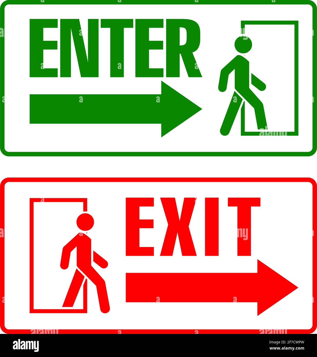 Panneaux d'entrée et de sortie avec silhouette d'homme. Pictogrammes ... Panneaux d'entrée et de sortie avec silhouette d'homme. Pictogrammes ...