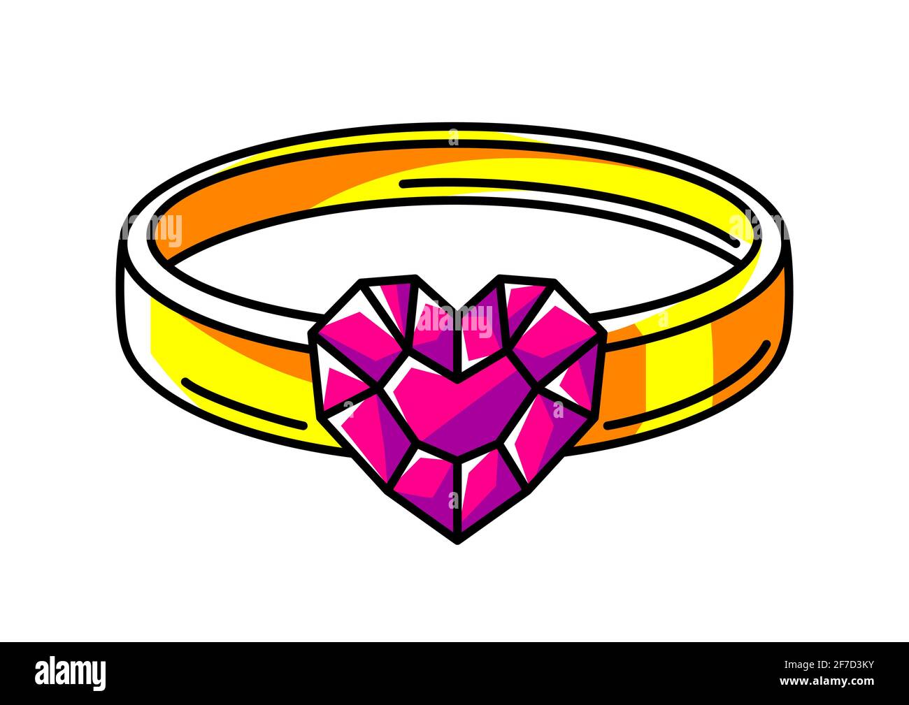 Illustration de la bague. Icône de dessin animé colorée et mignonne ...