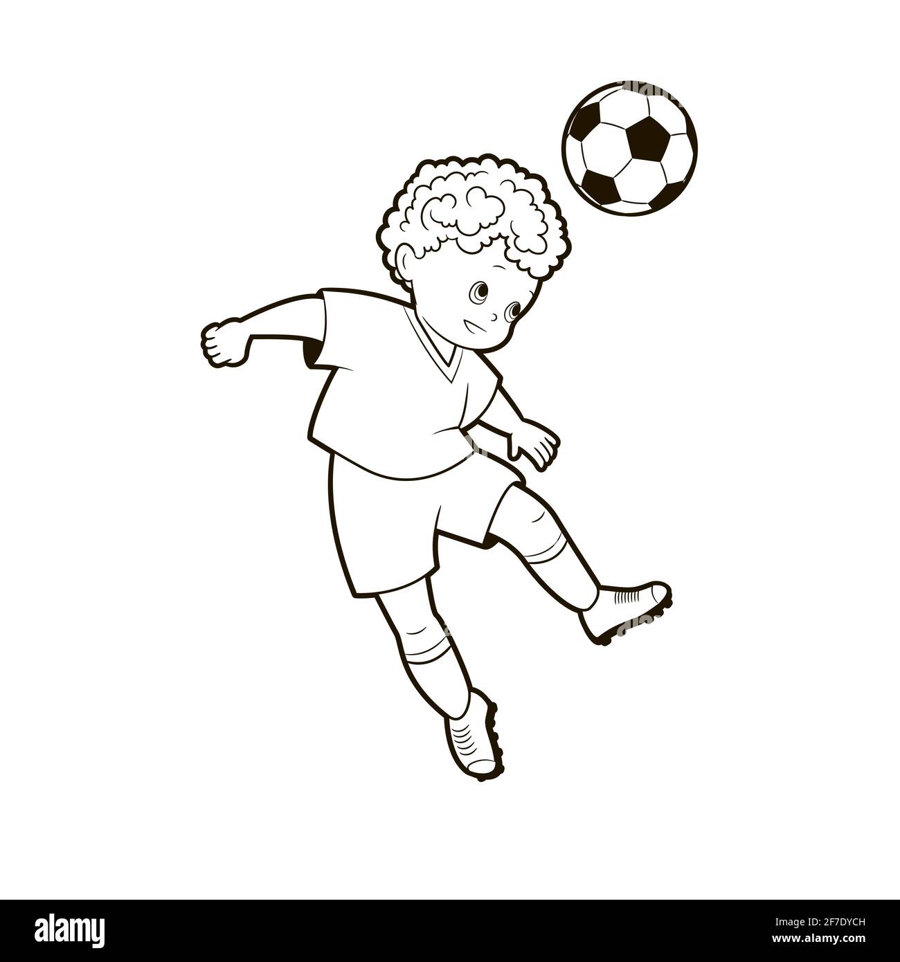 Livre de coloriage; représentations de garçons de soccer dans diverses ...