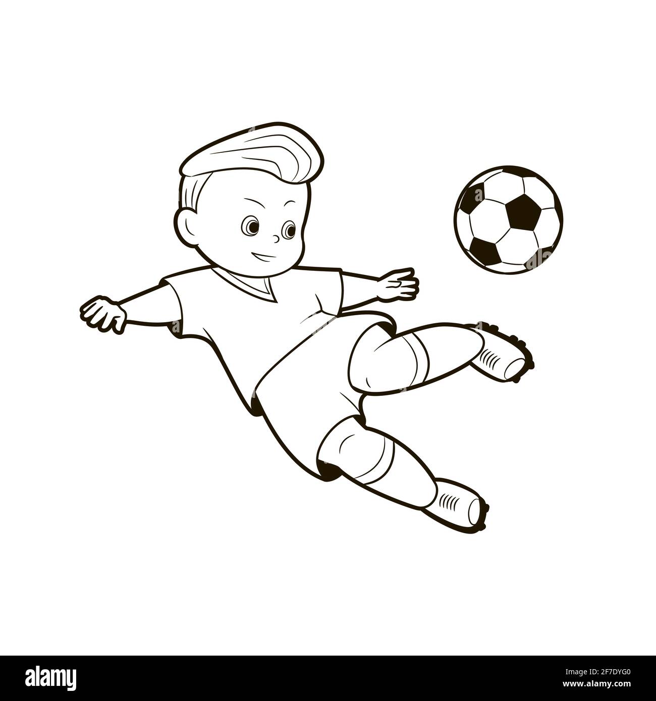 Livre de coloriage; représentations de garçons de soccer dans diverses ...