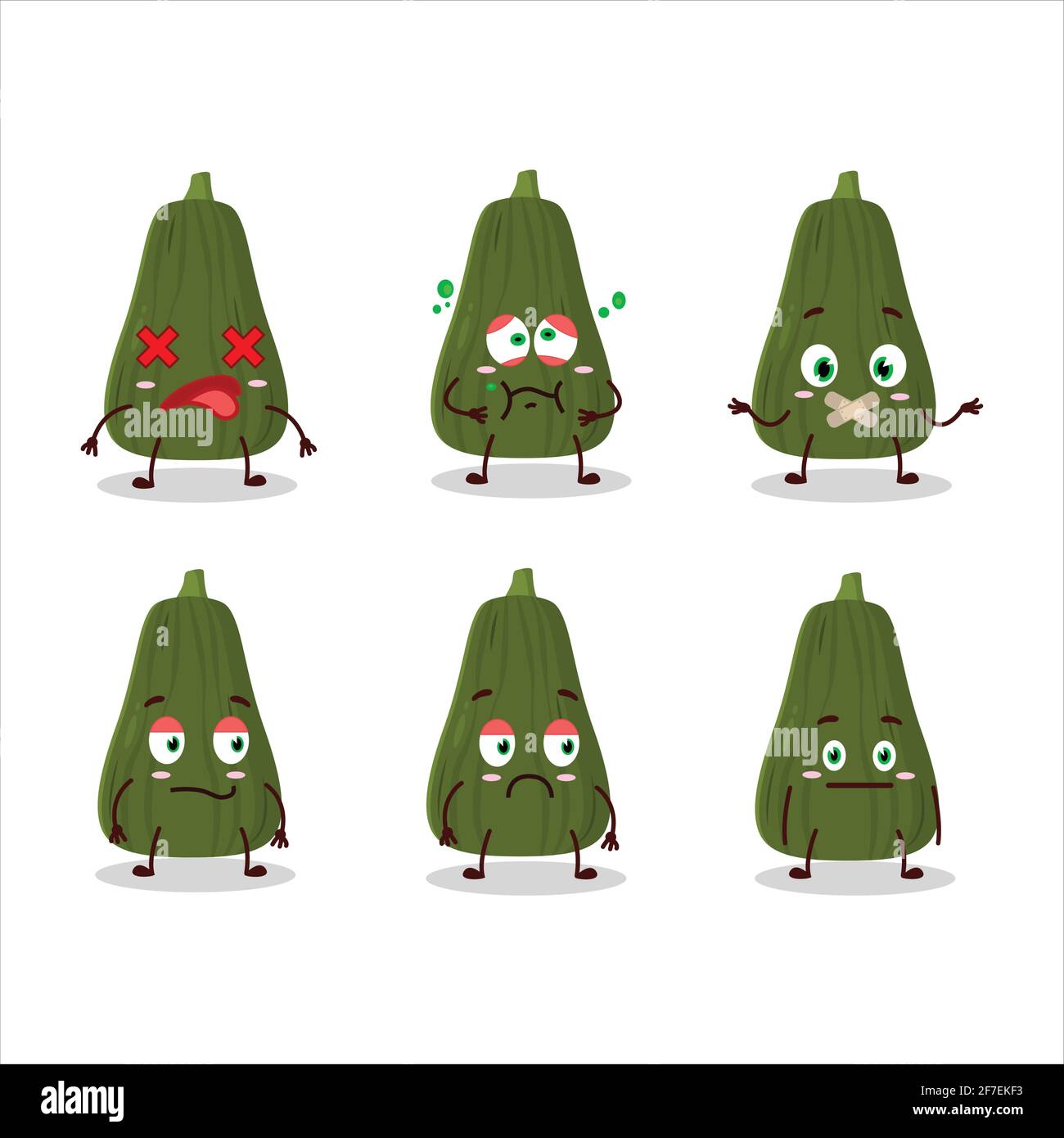 Dessin animé de courge avec expression de corde. Illustration ...