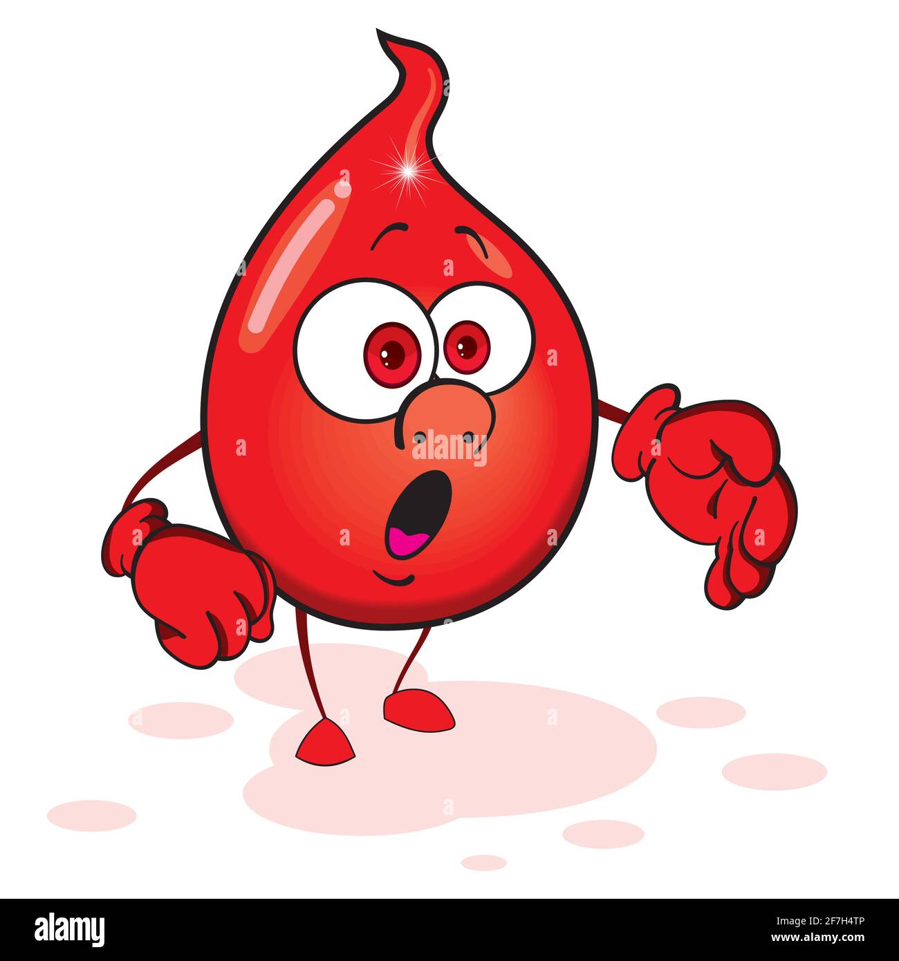 Goutte de sang. Personnage de mascotte de dessin animé. Un personnage ...