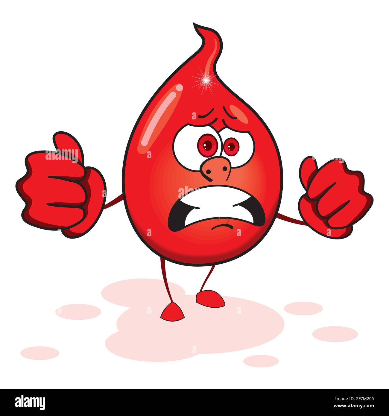 Goutte de sang. Personnage de mascotte de dessin animé. Un personnage ...