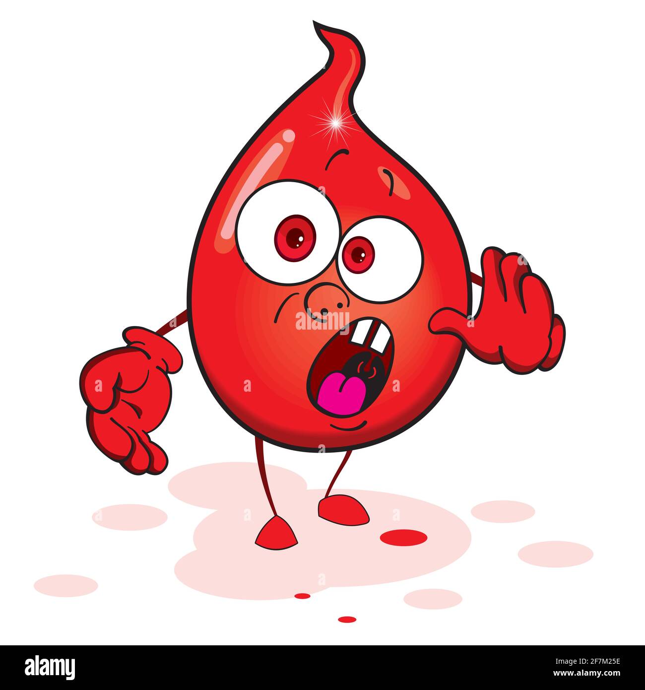 Goutte de sang. Personnage de mascotte de dessin animé. Un personnage ...