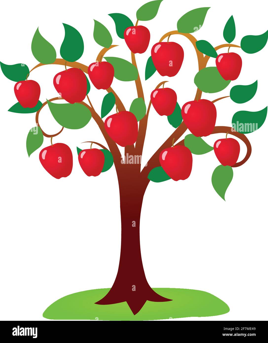 Pomme sur arbre Banque d'images vectorielles - Alamy