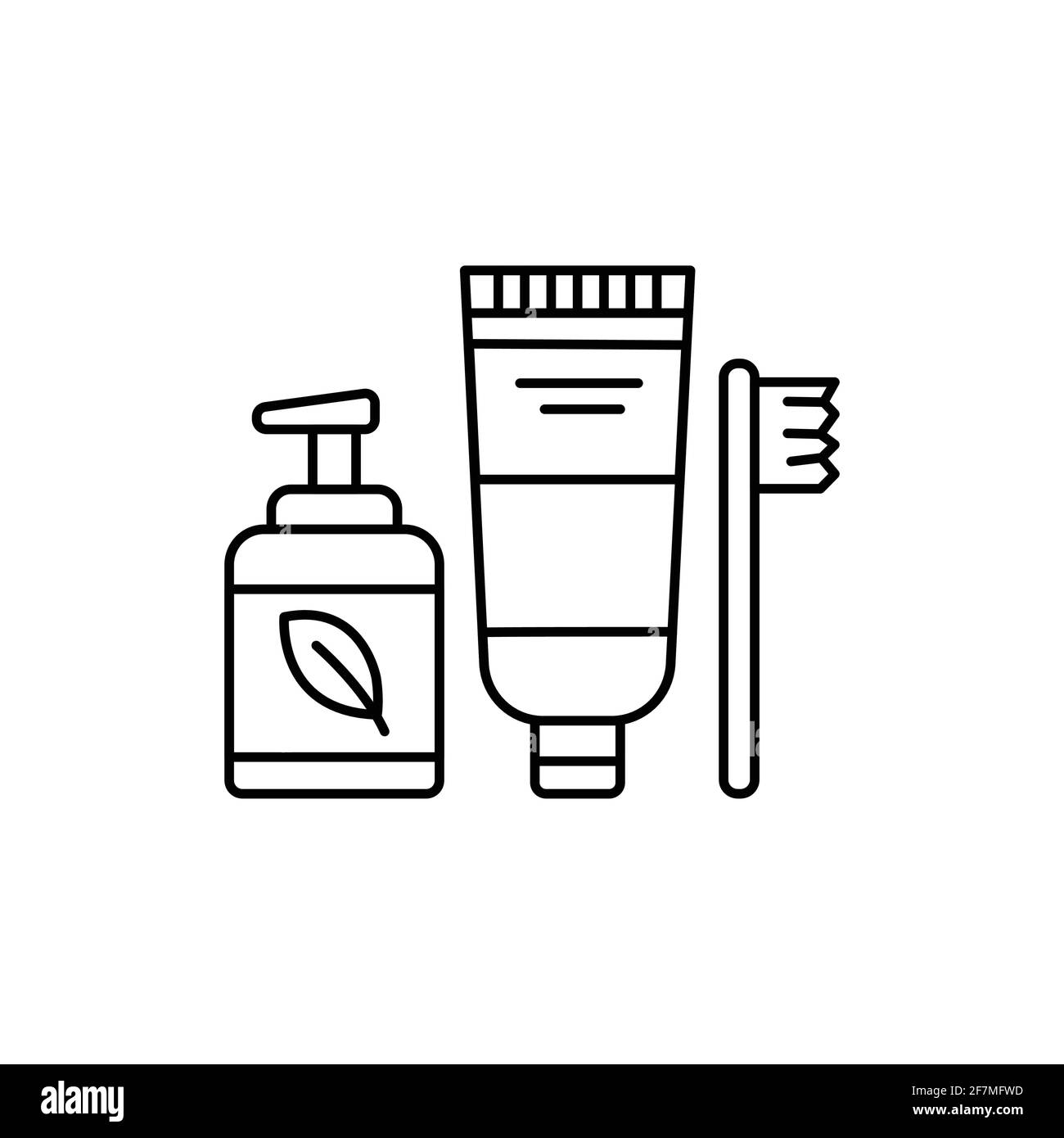 Icône de la ligne de couleur des produits d'hygiène écologique ...