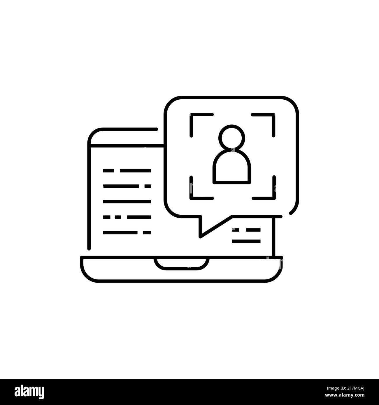 Icône de ligne de couleur de demande du client. Pictogramme pour page ...