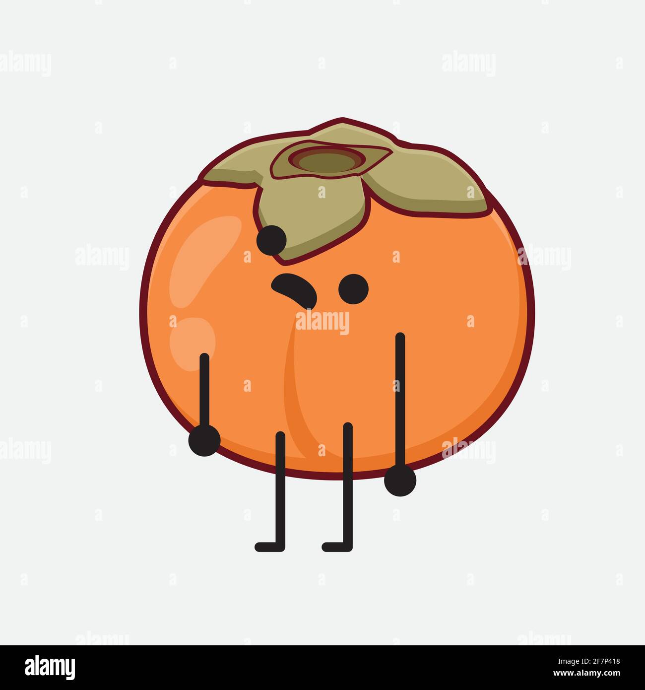 Illustration vectorielle du personnage Persimmon avec un visage mignon ...