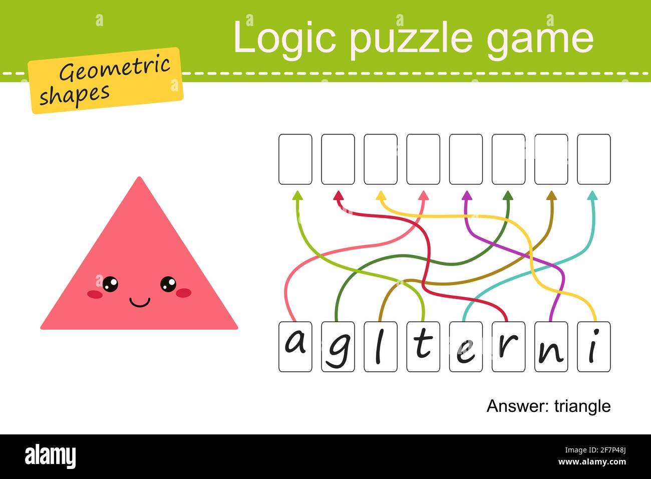 Jeu de puzzle logique pour enfants. Formes géométriques, triangle ...