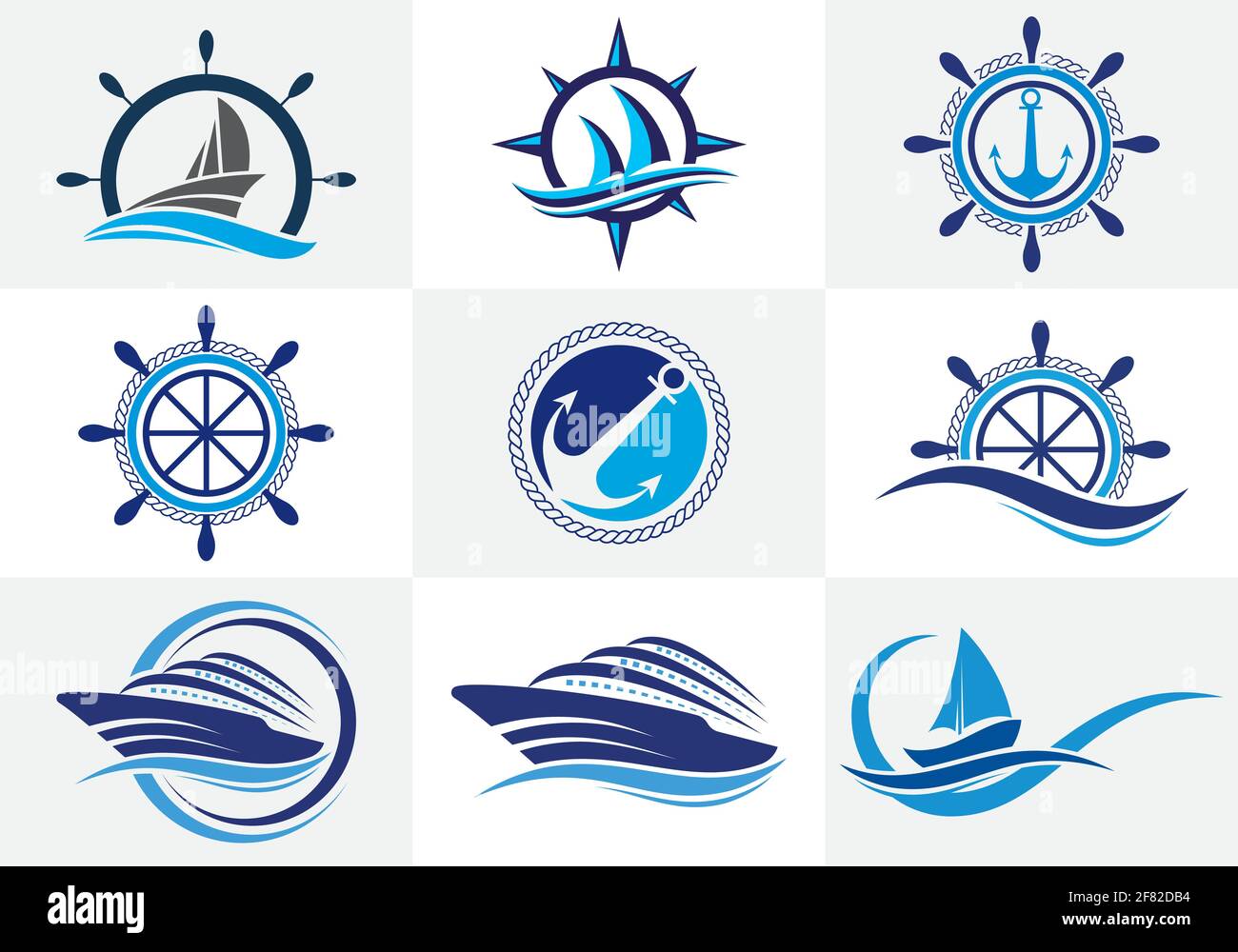 Symbole symbole symbole symbole symbole de croisière ou de bateau icône ...