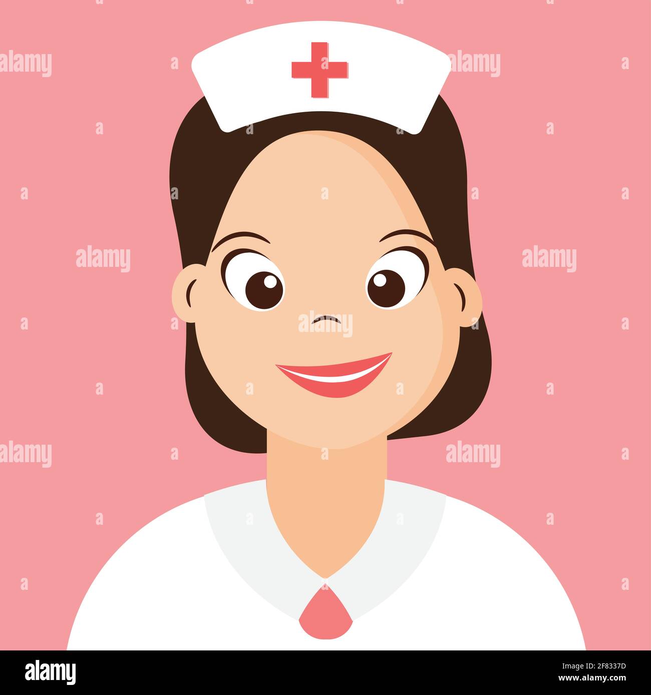Mignon infirmier sourire personnage de dessin animé, vecteur ...