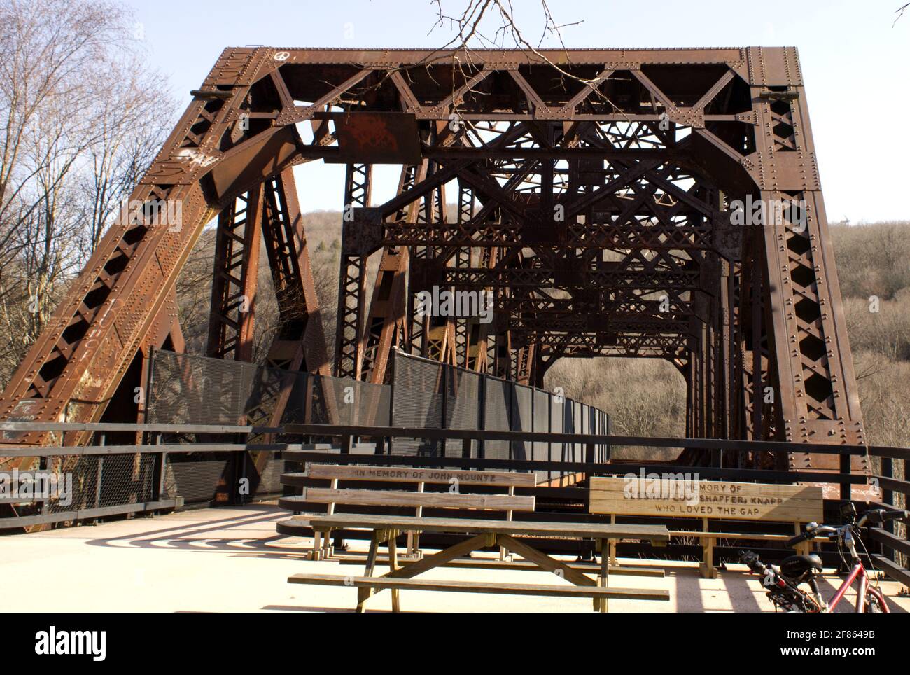 Keystone Viaduct Bridge Great Allegheny passage sentier de randonnée ...