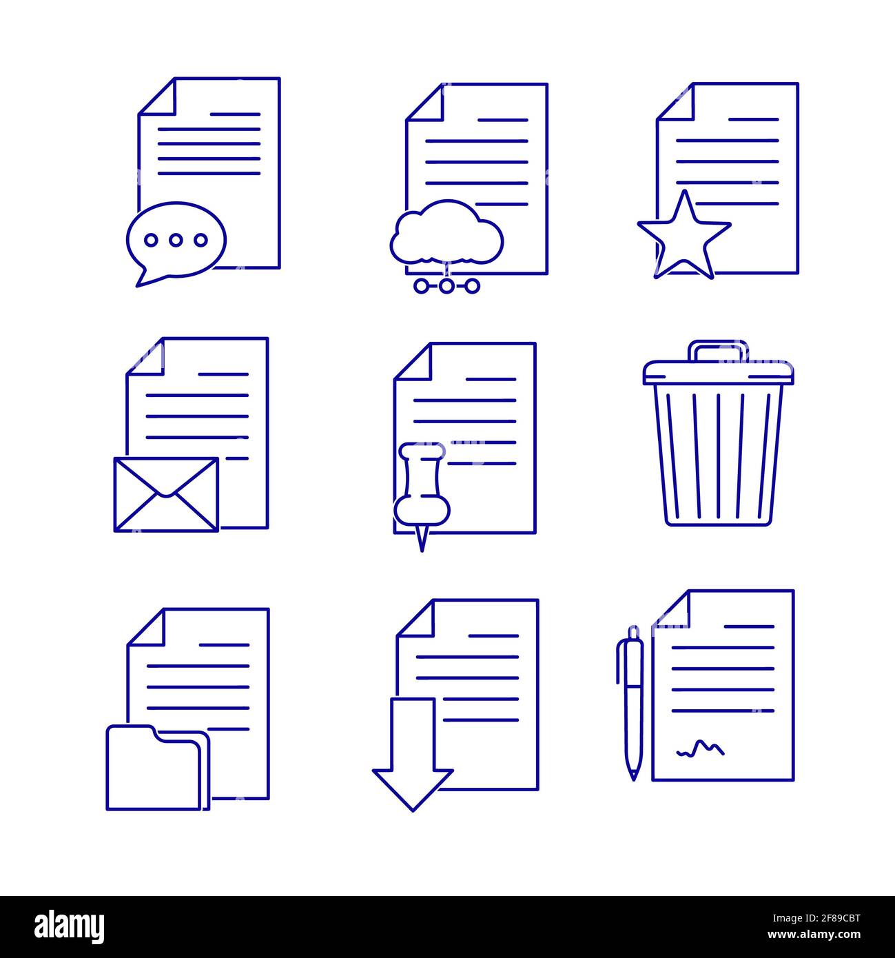 Ensemble d'icônes de symboles de documents. Pictogramme pour le Web ...