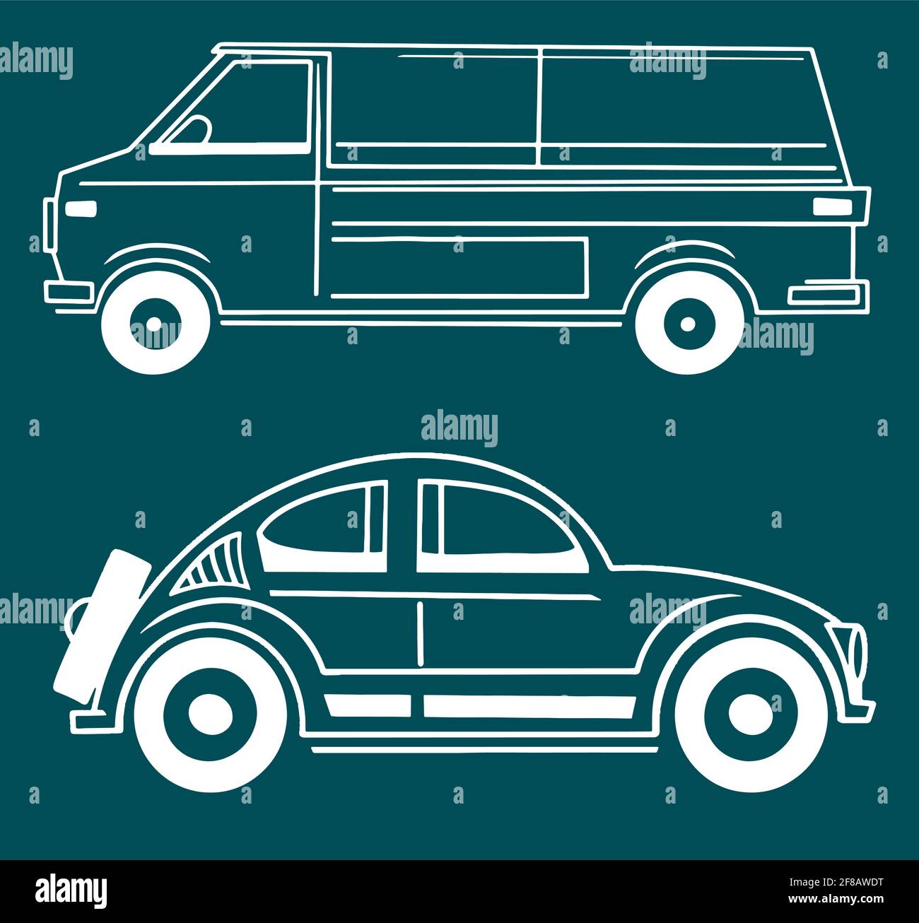 Vecteur de dessin au trait voiture côté vue Banque d'images ...