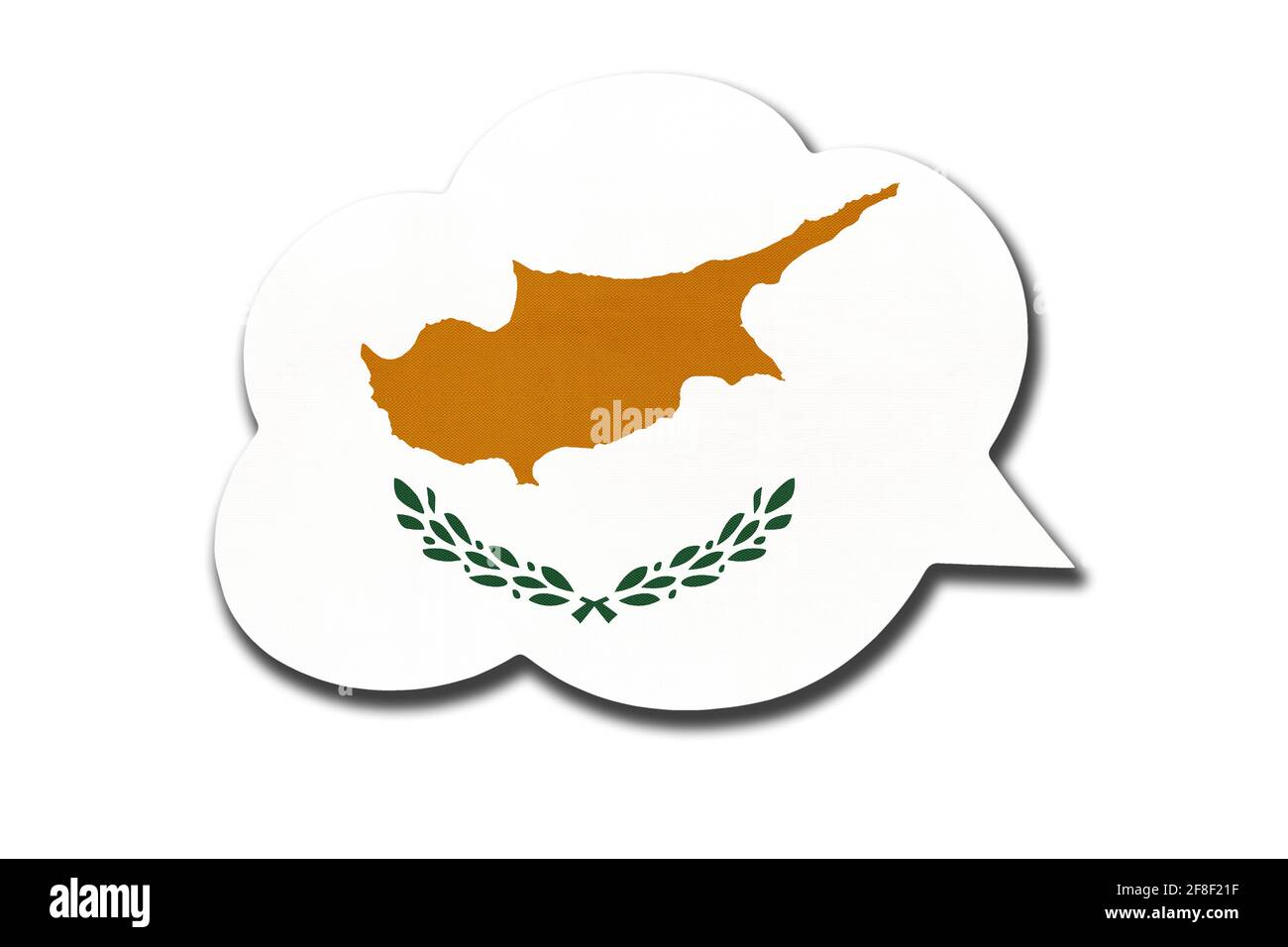 bulle de discours 3d avec drapeau national de Chypre isolé sur fond ...