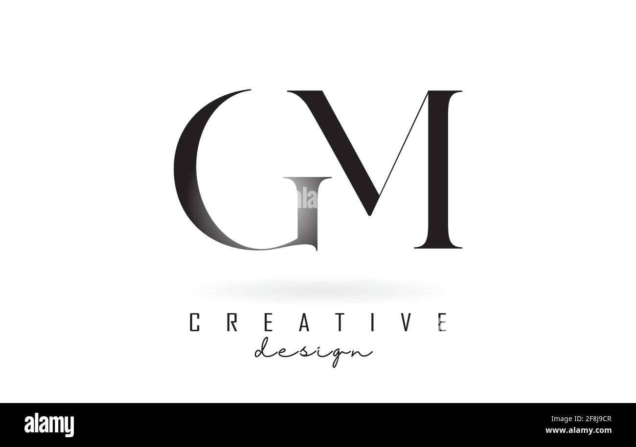 Logo logo de la lettre GM g m concept avec police serif et style ...