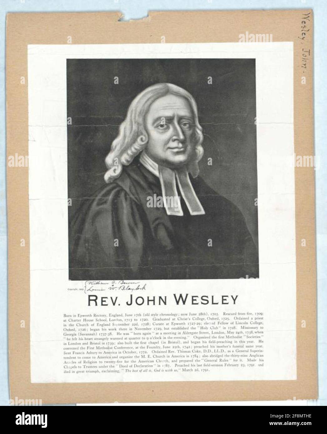 John wesley english religious leader Banque de photographies et d ...
