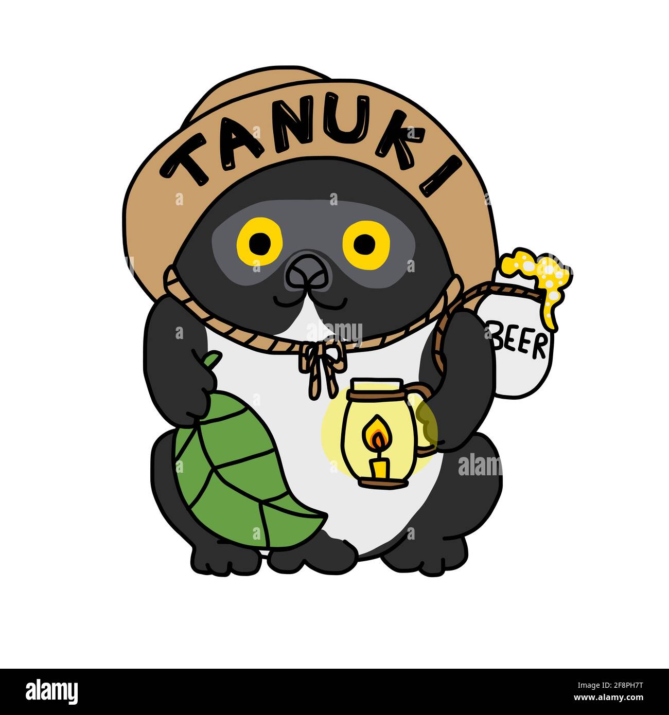 Illustration vectorielle de dessin animé Tanuki (raton laveur japonais ...