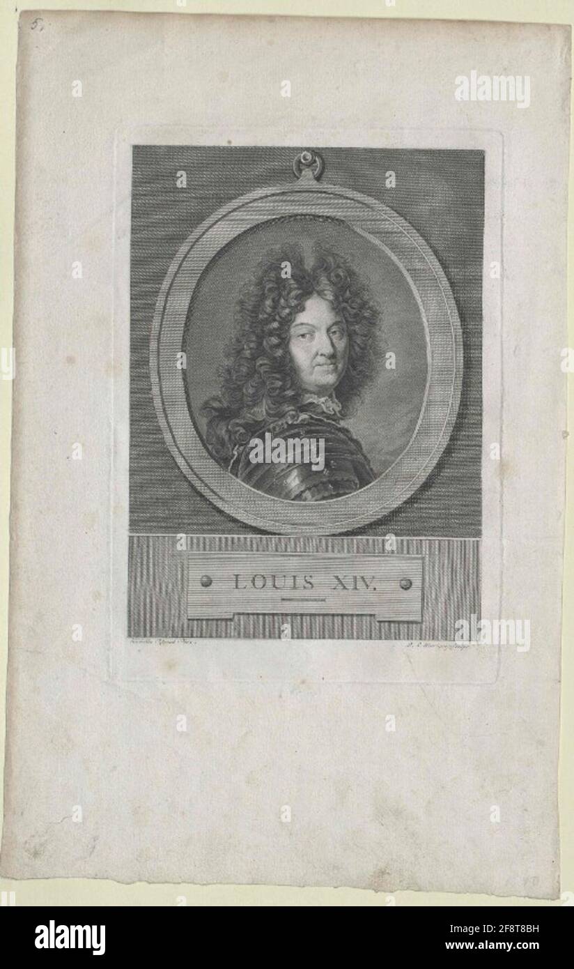 Ludwig XIV., dessin du roi de France par Hyacinthe Rigaud, abandonné ...