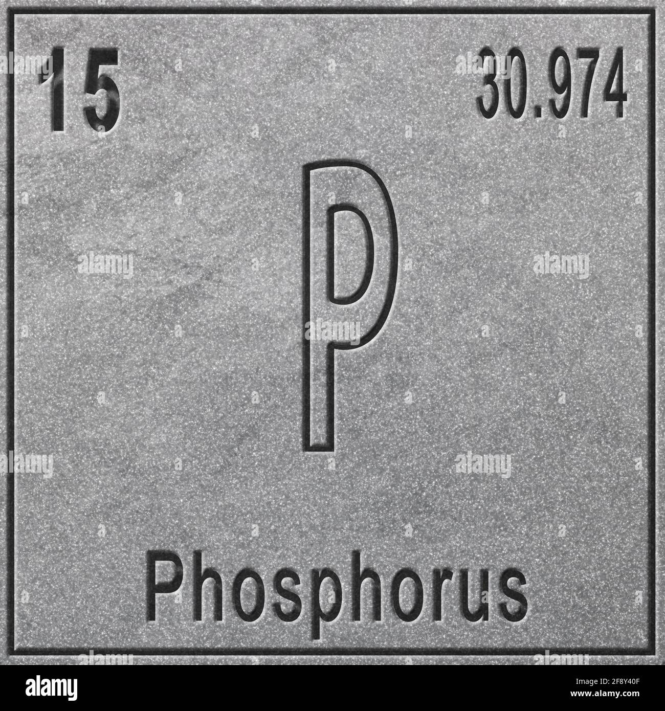 Élément chimique du phosphore, signe avec numéro atomique et poids ...