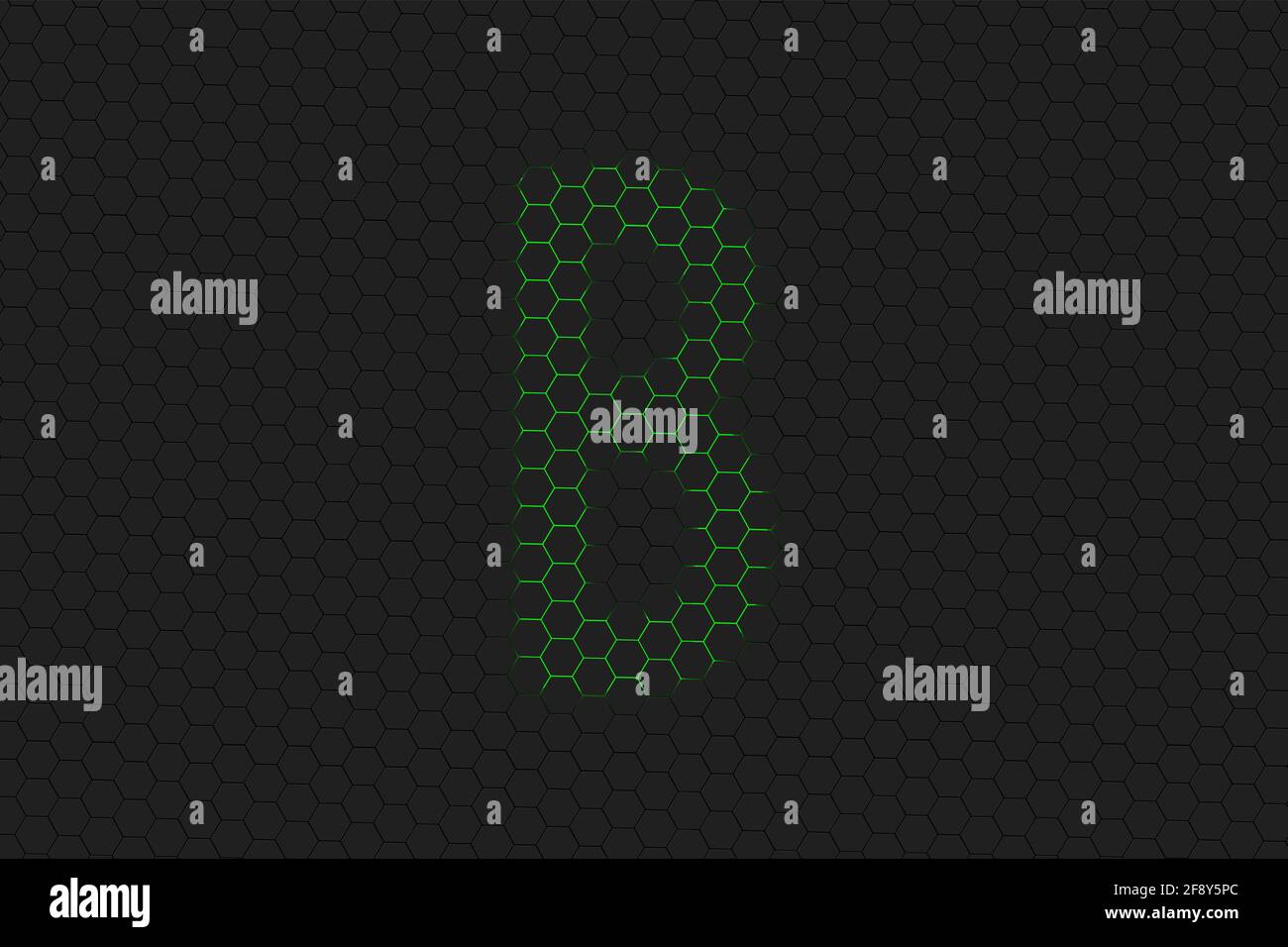 Signe bêta. Lettre bêta, symbole de l'alphabet grec, hexagone vert ...
