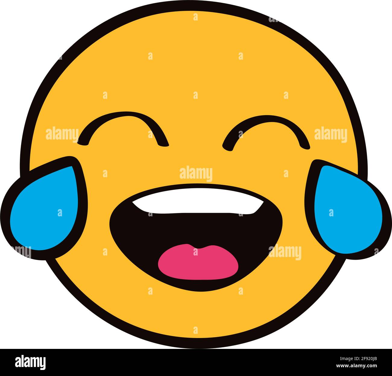 personnage comique de visage emoji riant Image Vectorielle Stock - Alamy