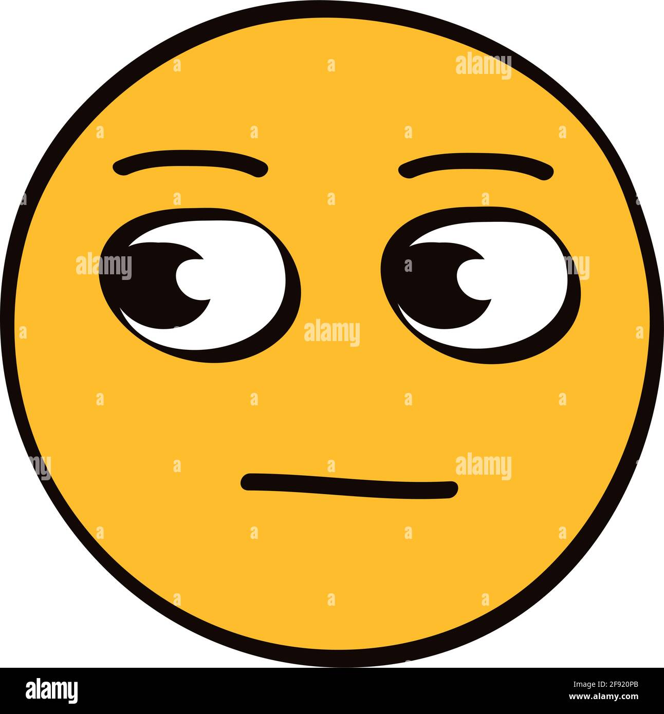 Personnage comique de visage emoji réfléchi Image Vectorielle Stock - Alamy