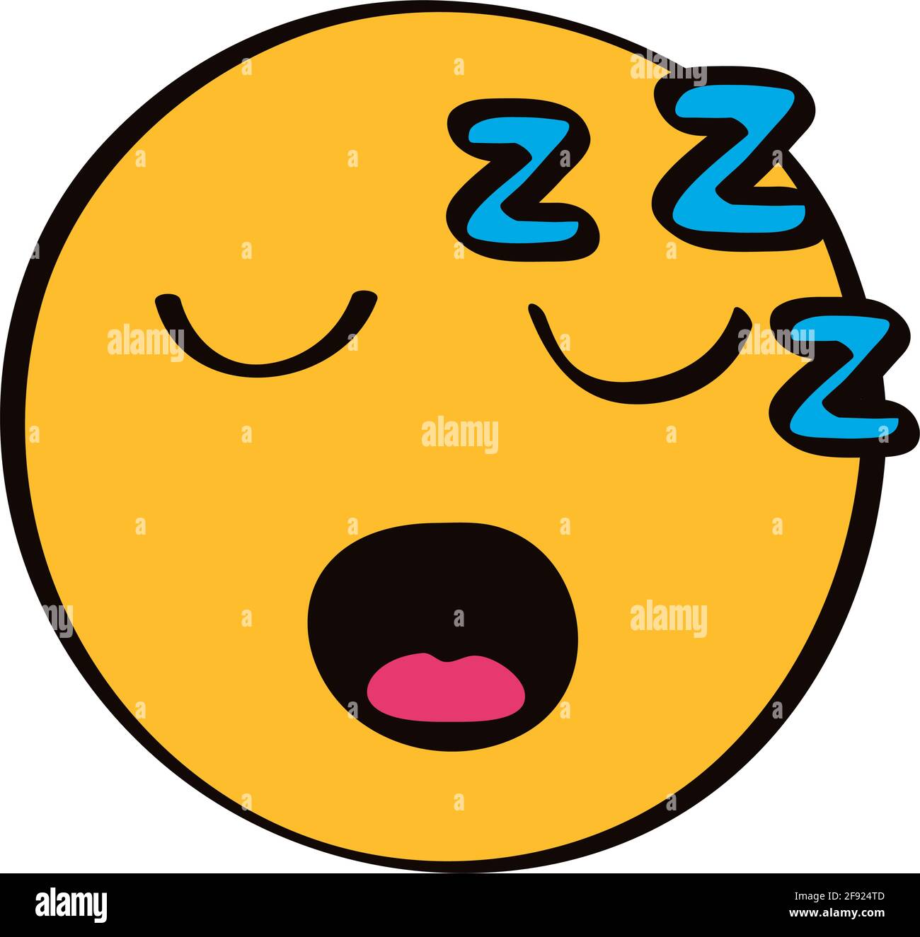 personnage comique face emoji endormi Image Vectorielle Stock - Alamy
