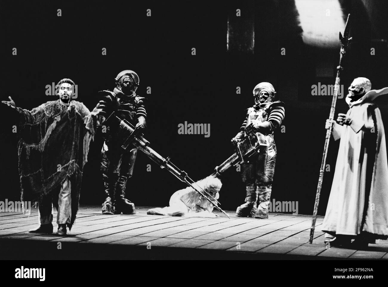 l-r: George Shirley (Loge), Robert Lloyd (Fasolt), Rachel Yakar (Freia ...