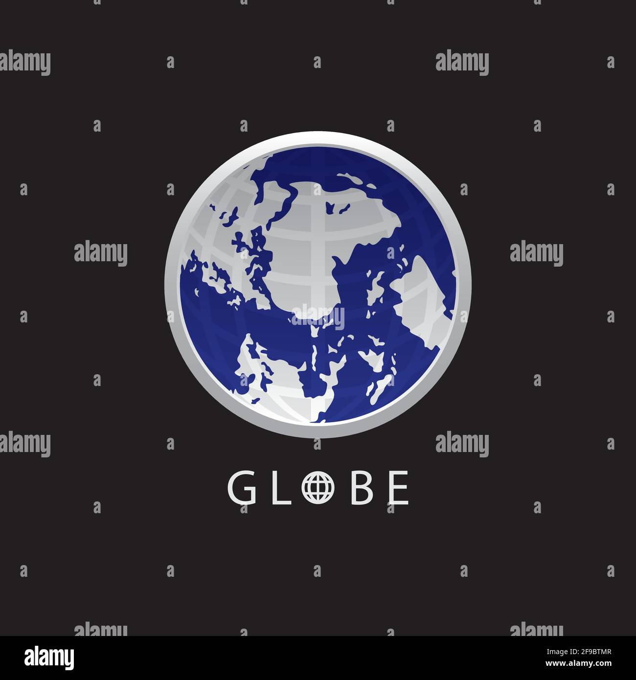 Globe map image vectorielle du logo de la terre ronde, globes de terre ...