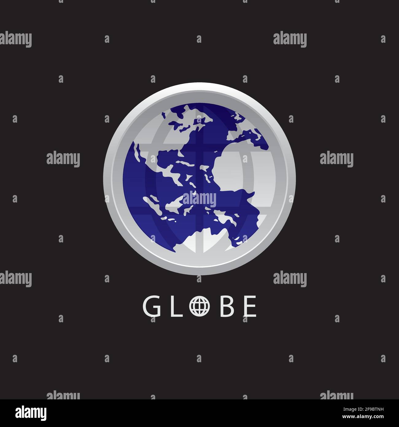Globe map image vectorielle du logo de la terre ronde, globes de terre ...