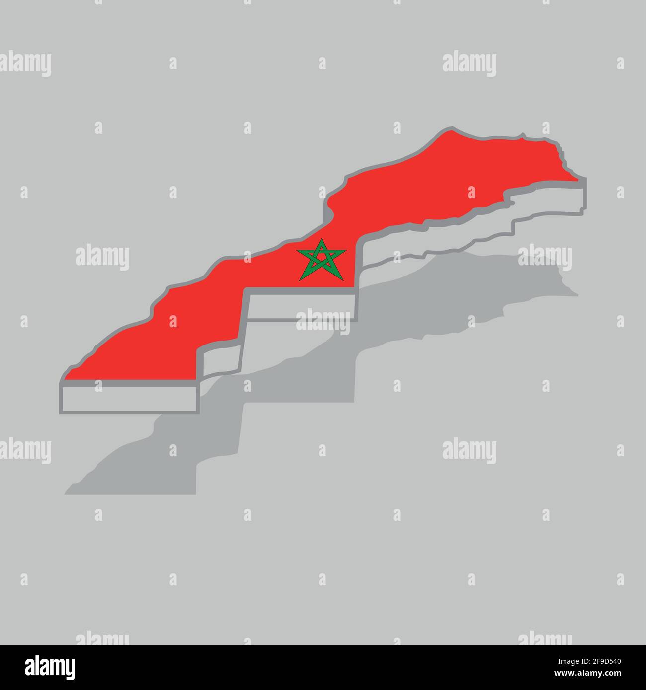 Carte 3d isolée avec le drapeau du Maroc - Vector illustration Image ...
