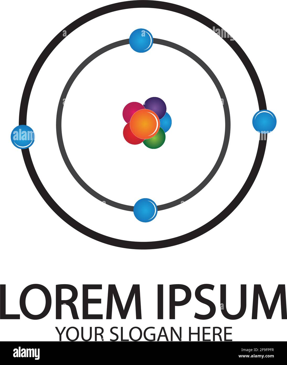 L'icône de l'atome. Vector illustration. Symbole de la science, de l ...