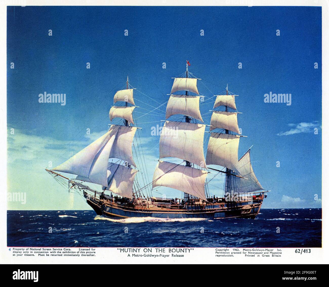 Le Bounty navire sous la voile en MUTINY SUR LA PRIME 1962 directeurs ...