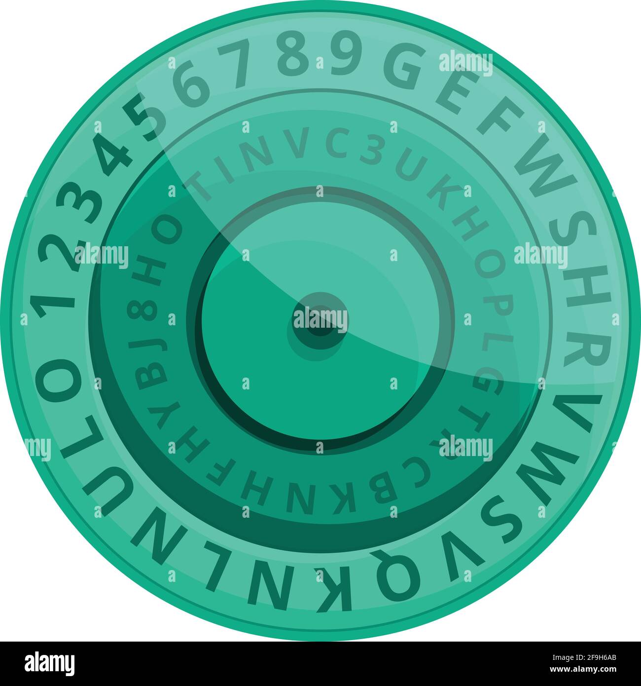 Icône de cercle d'encodage. Dessin animé de l'icône de vecteur de ...