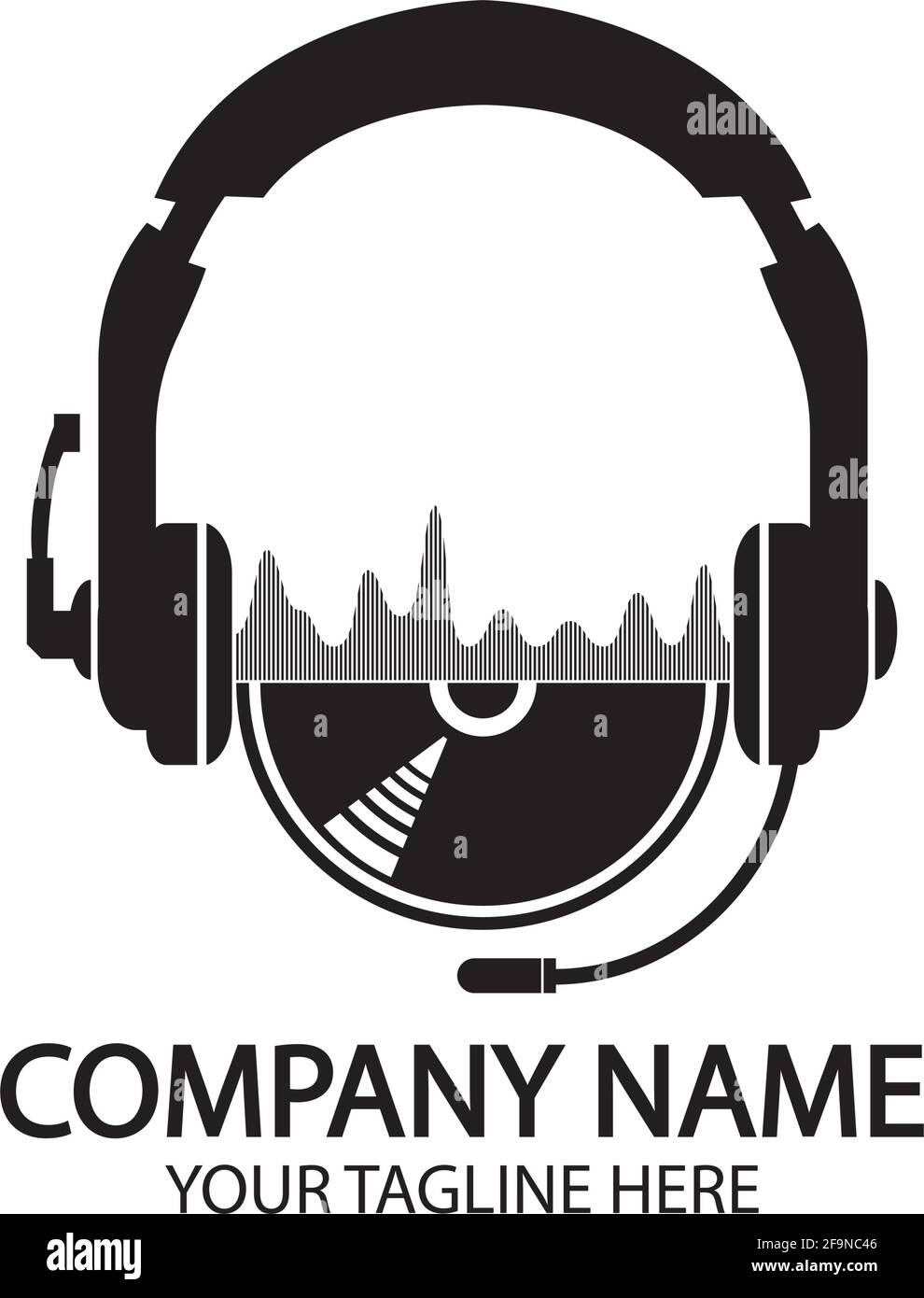 Casque DJ, Music Studio Recording, Soundwave logo inspiration Image ...