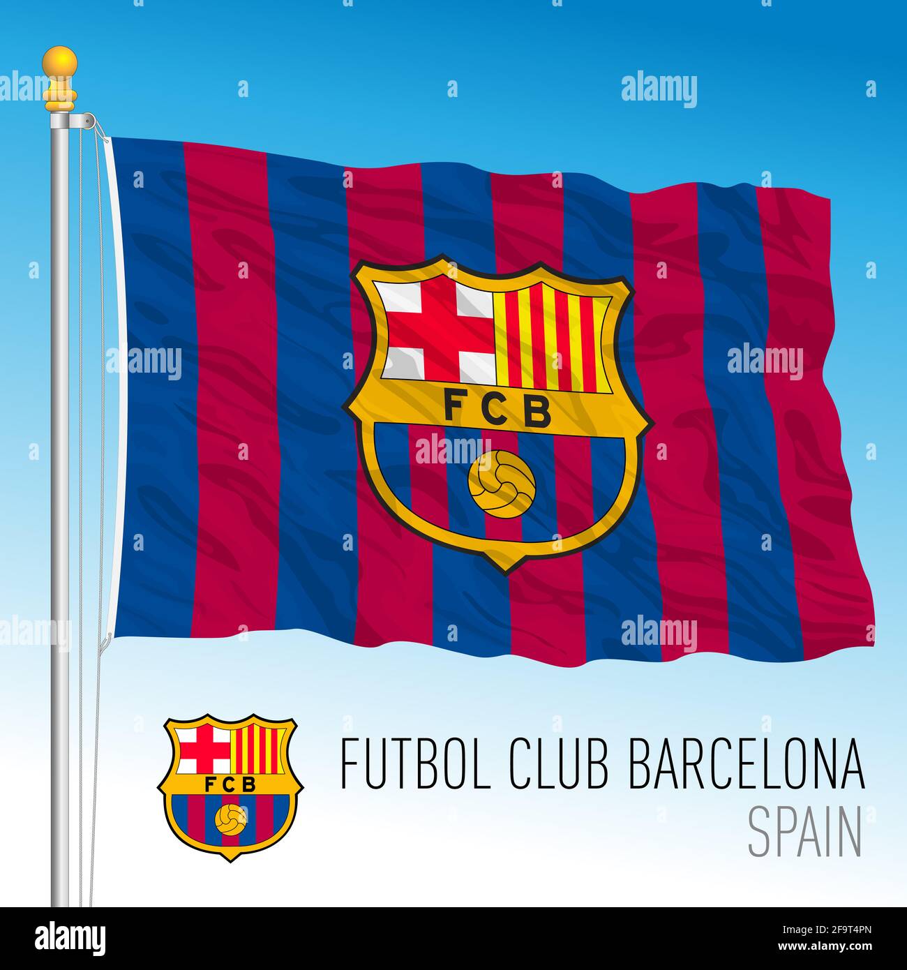 Europe, année 2021, drapeau du club de football de Barcelone et équipe ...