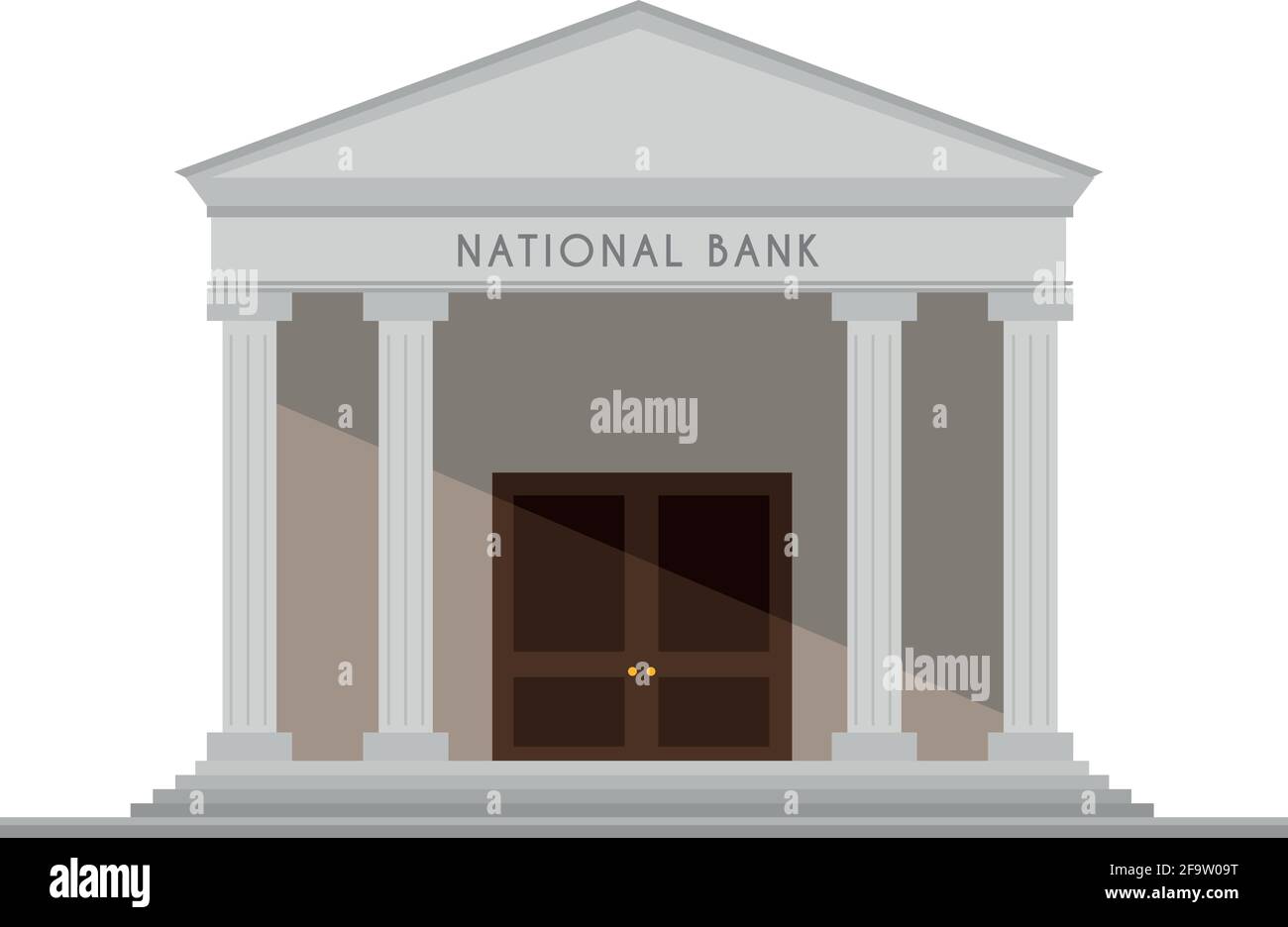 Illustration d'une banque avec un joli vecteur de dessin animé Image ...