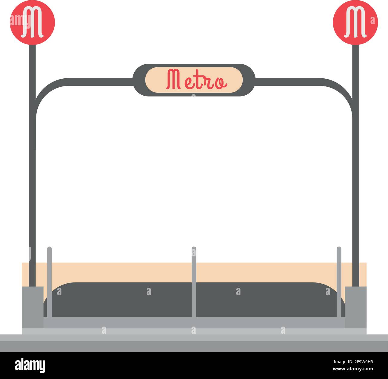 Illustration d'un joli vecteur de dessin animé d'une entrée de métro ou ...