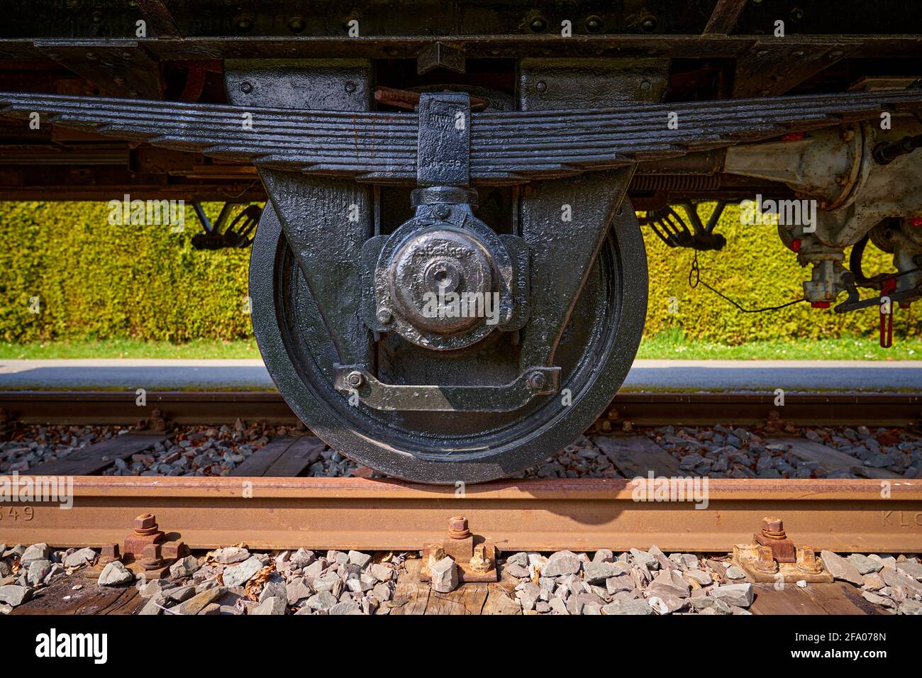 Détails de la roue d'un ancien train Photo Stock - Alamy