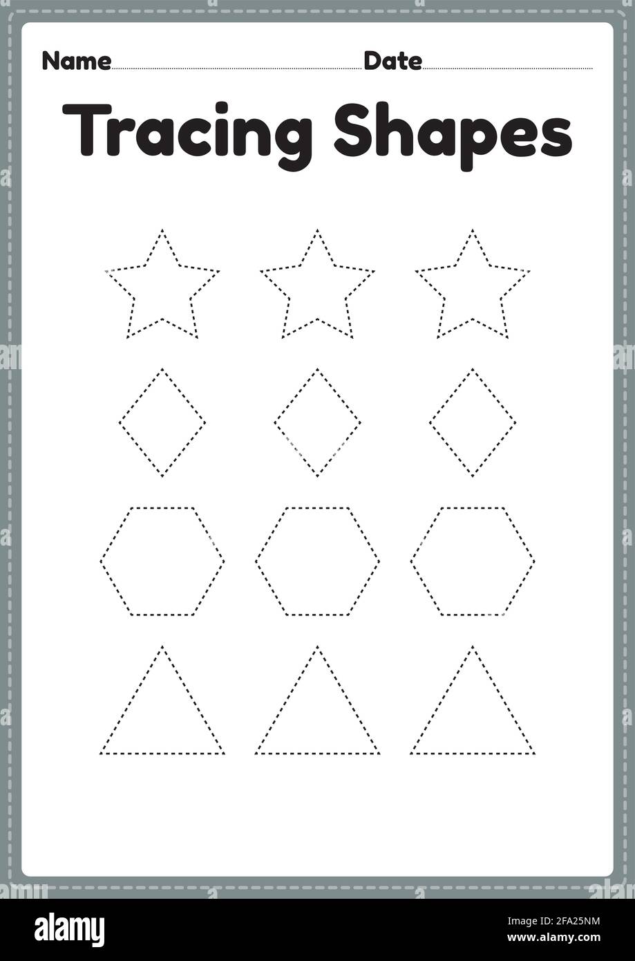 Feuille De Calcul Des Formes De Traçage Pour Les Enfants De Maternelle
