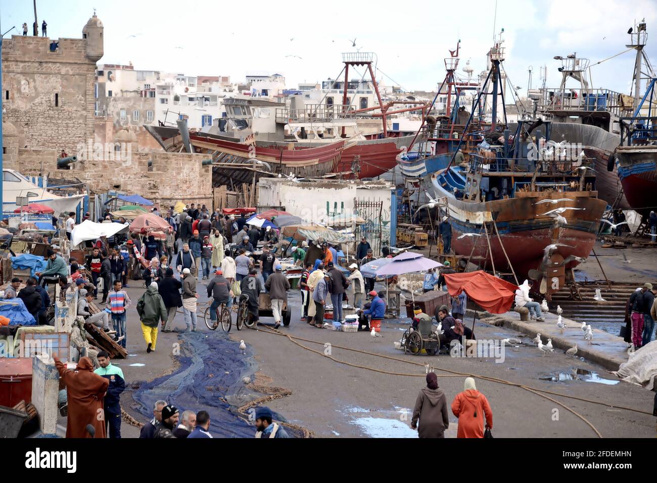 PORT MAROC-ESSAOUIRA et ville balnéaire sur la côte atlantique, sa ...