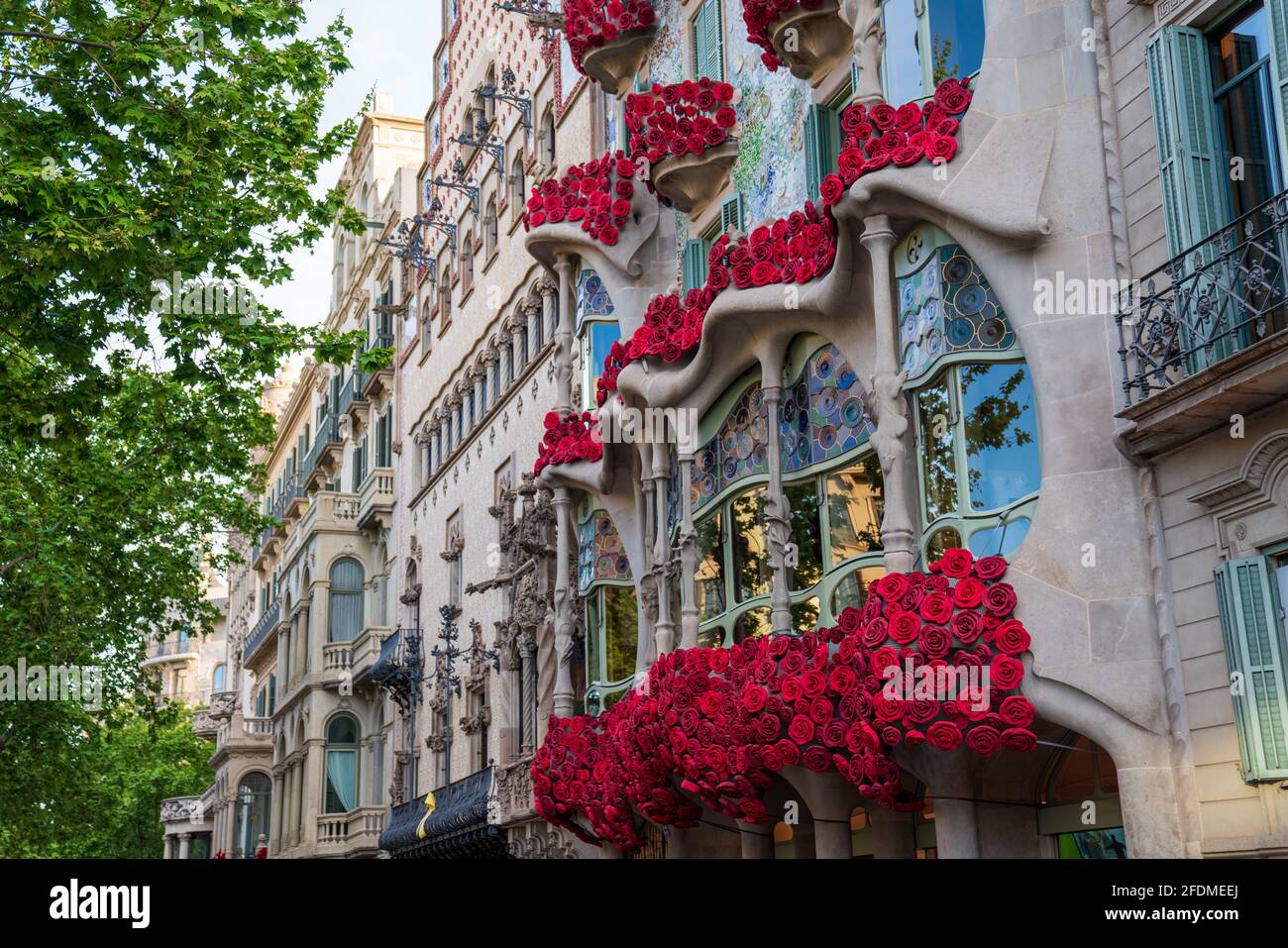 BARCELONE, ESPAGNE, 23 AVRIL 2021 : Casa Batllo à Barcelone, l'une des plus belles maisons du ...