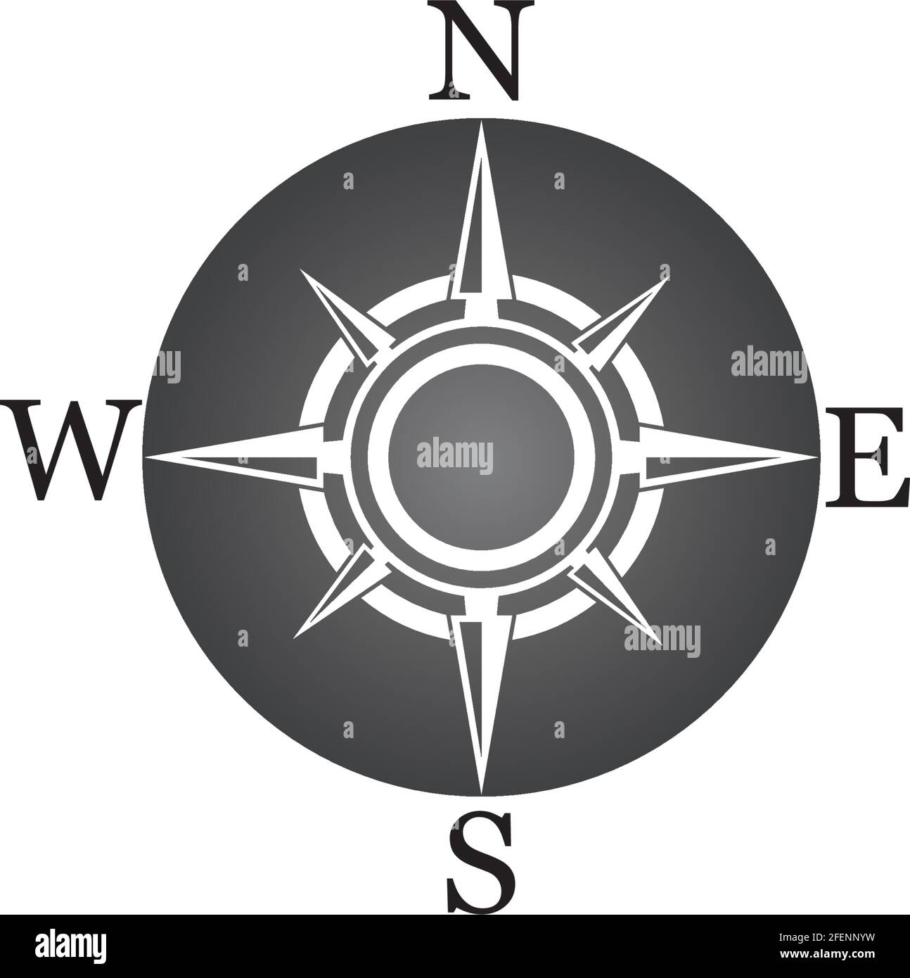 icône de boussole isolée sur fond.moderne plat boussole pictogramme ...