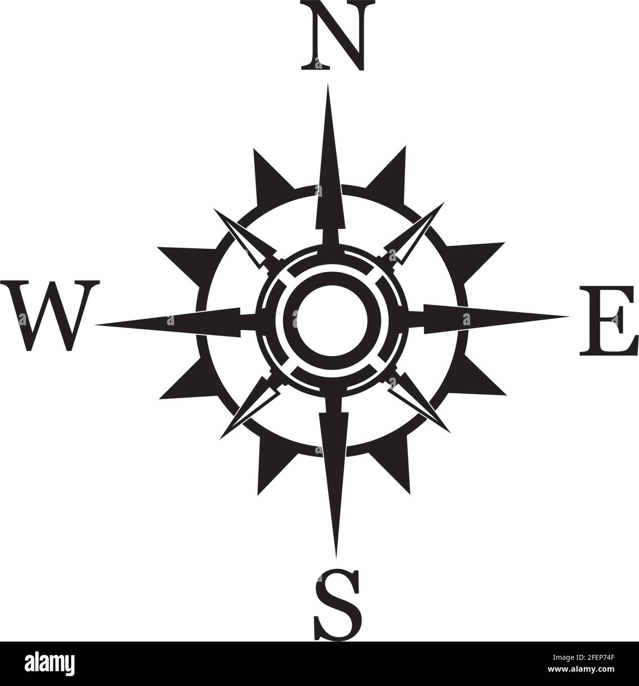 icône de boussole isolée sur fond.moderne plat boussole pictogramme ...