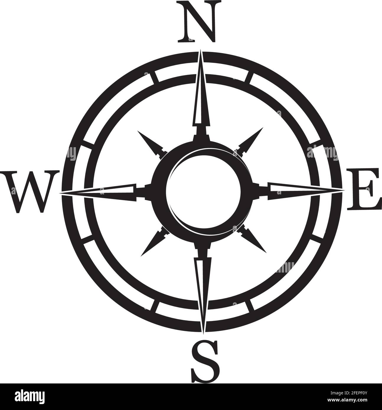 icône de boussole isolée sur fond.moderne plat boussole pictogramme ...